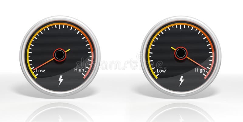 Two fuel dial meters stock illustration. Illustration of power - 43457807