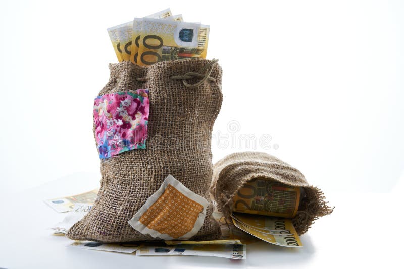 Two Money Bags Euro Isolated Stock Photos - Free & Royalty-Free Stock ...