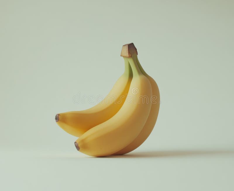 Two Fully Ripened Yellow Bananas on a Transparent Backdrop. Stock Image ...