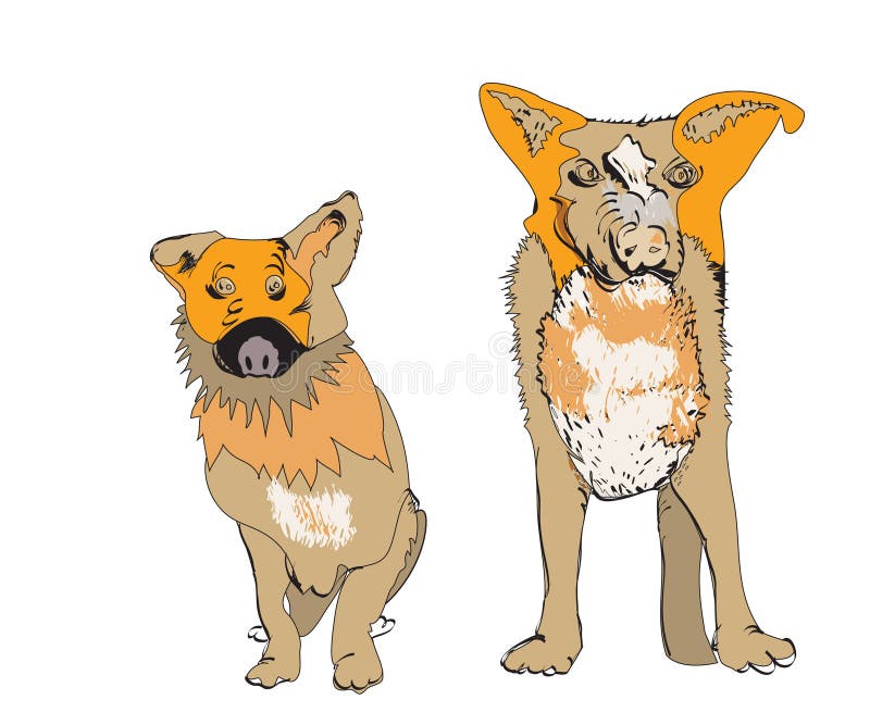 Two Dogs Together Stock Illustrations – 204 Two Dogs Together Stock ...