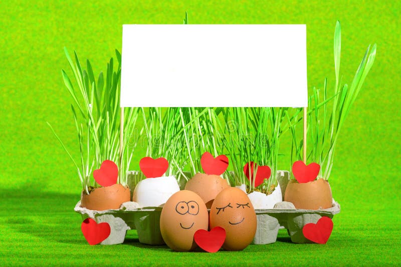 Two Funny Eggs Celebrating Easter Stock Image - Image of cheerful ...