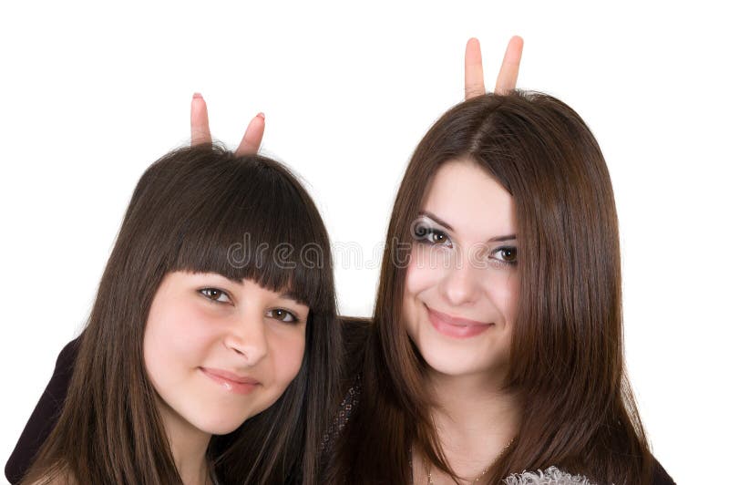 Two funny girls stock image. Image of cool, elegant, nice - 19259639
