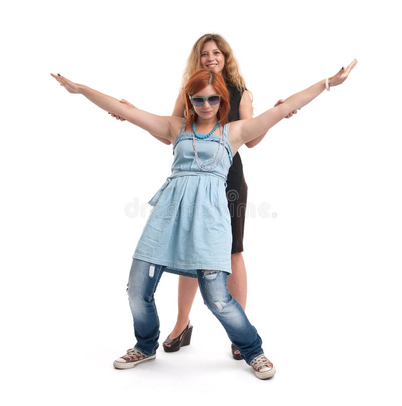 Two funny girls stock photo. Image of happy, friendship - 26180450