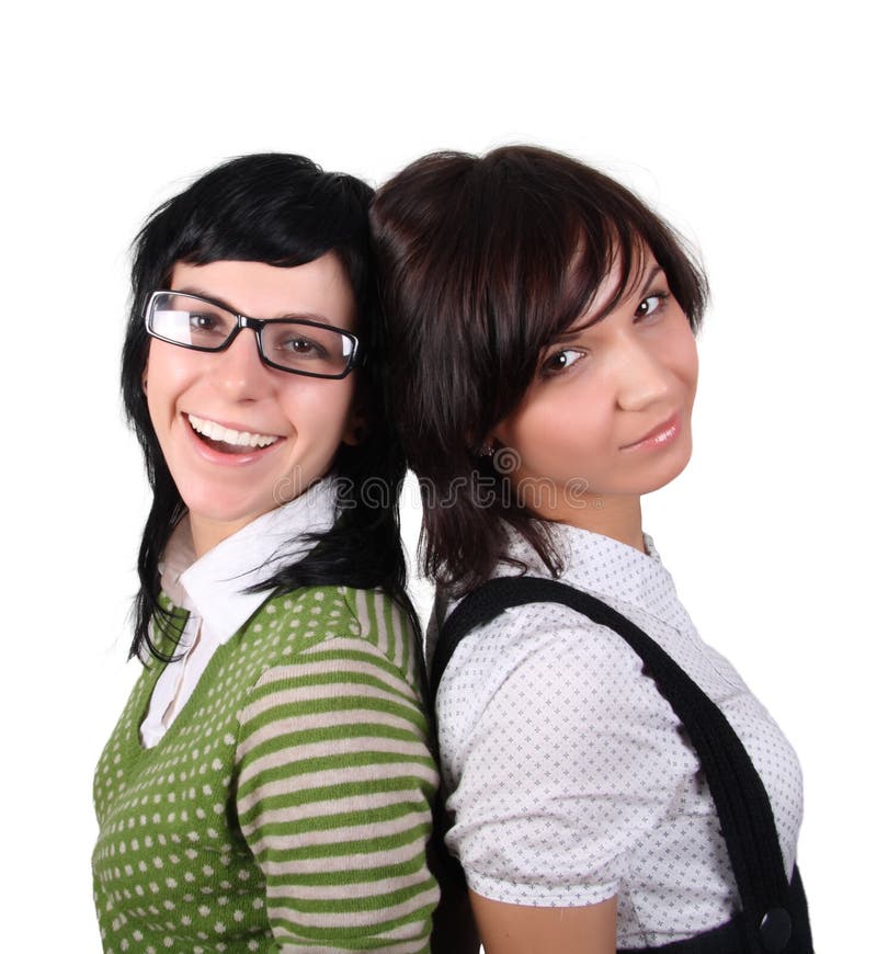 Two funny girls stock image. Image of closeup, handsome - 8293573
