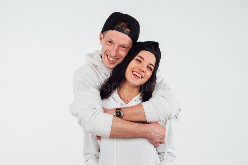 Two Funny People Isolated on White Background Stock Image - Image of ...