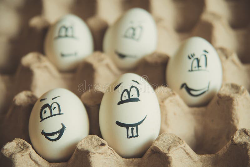 Two Funny Smiling Eggs in a Packet. Stock Illustration - Illustration ...