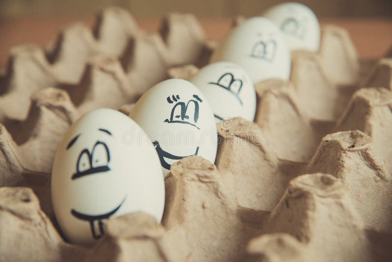 Two Funny Smiling Eggs in a Packet. Stock Illustration - Illustration ...