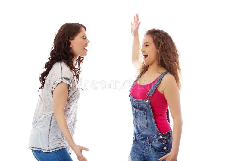 Two Furious Women Fighting and Screaming Stock Image - Image of ...