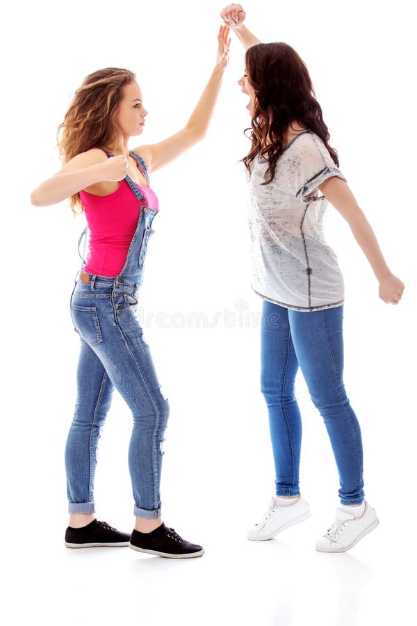 Two Furious Women Fighting and Screaming Stock Image - Image of ...