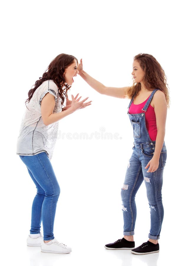 Two Furious Women Fighting and Screaming Stock Image - Image of ...