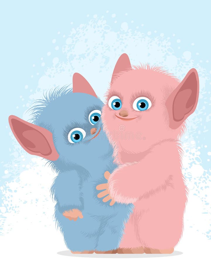 Two Furry Mysterious Creatures Stock Vector - Illustration of creature ...