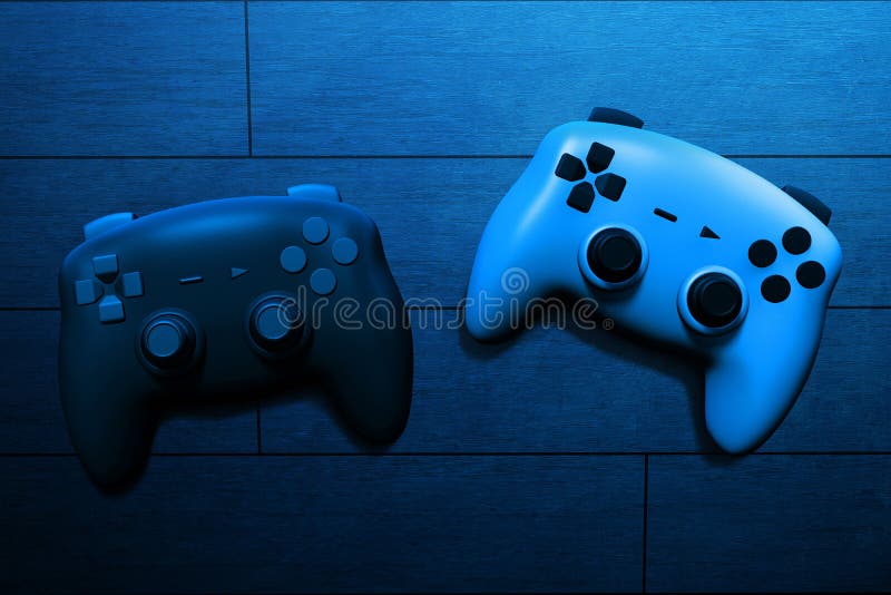 Two Game Controllers 3d Illustrations Stock Illustration - Illustration ...