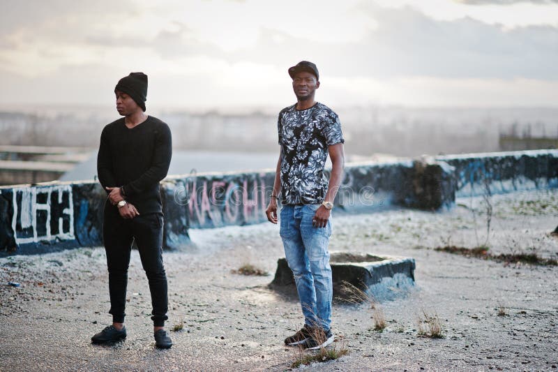 Two Gangsta Man on the Roof Stock Image - Image of pose, cool: 237280405