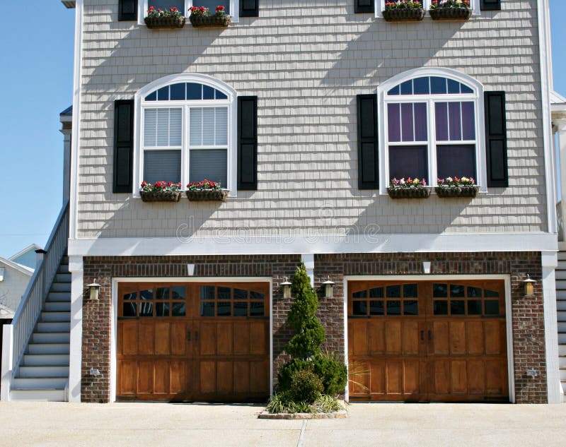 Two Garages stock photo. Image of outside, design, architecture - 4556384