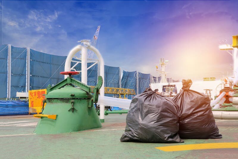 Two Garbage Bag on Main Deck Stock Photo - Image of disposal, floating ...