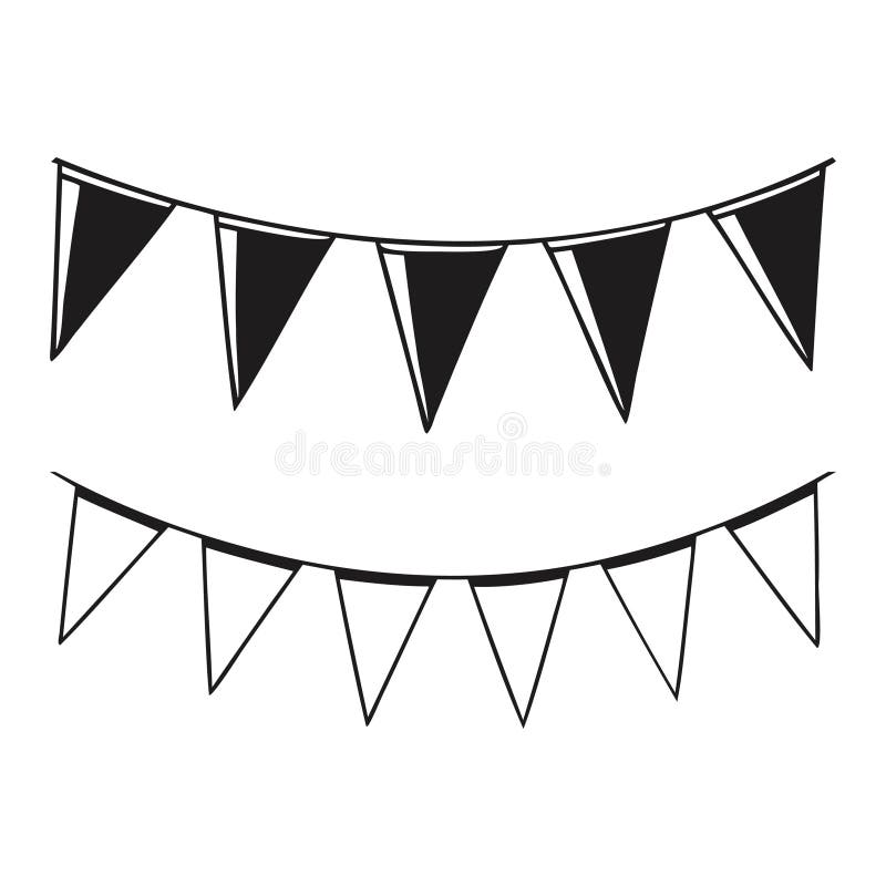 Two Garlands with Triangle Flags Vector Illustration Stock Vector ...