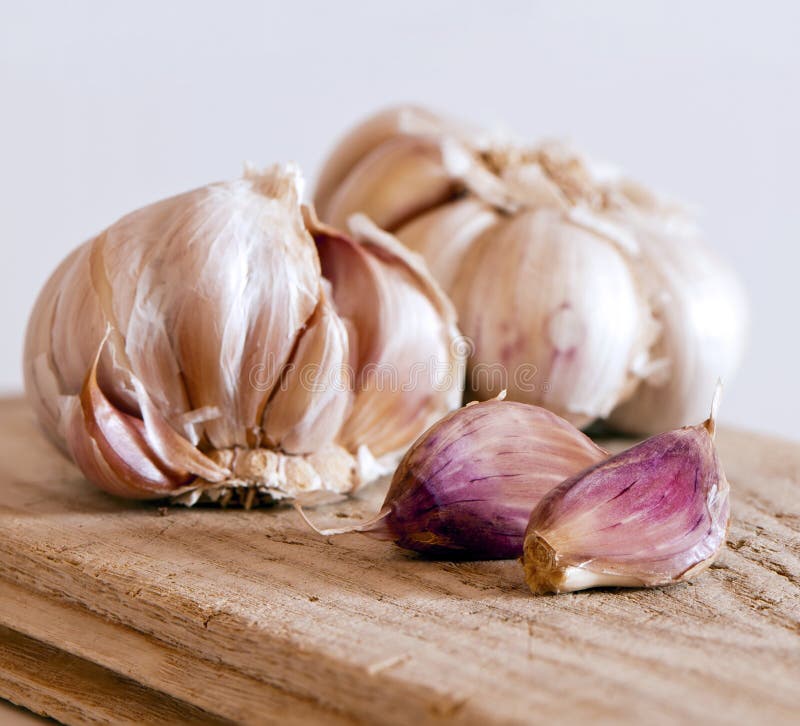Two garlic bulbs and clove stock photo. Image of vegetable - 46807064