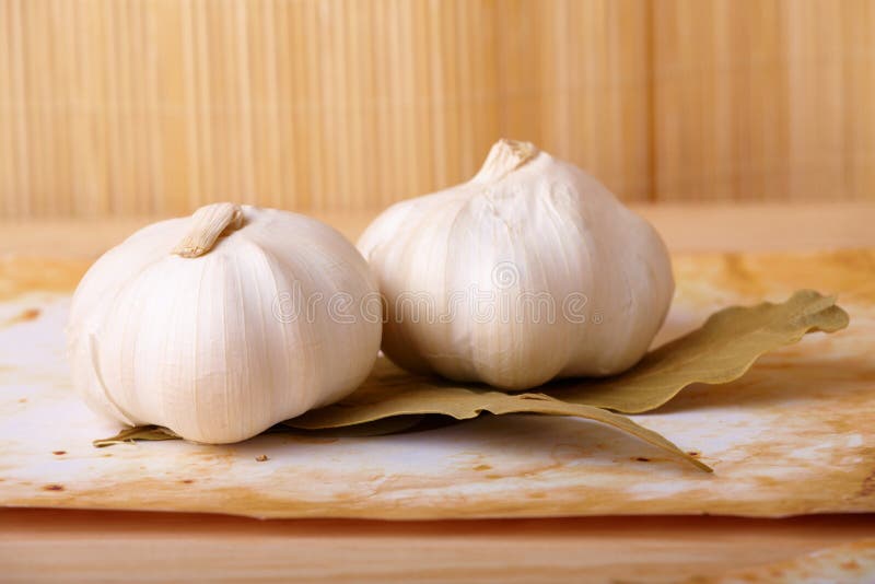 Two garlic heads stock image. Image of garlic, vegetarian - 12657137