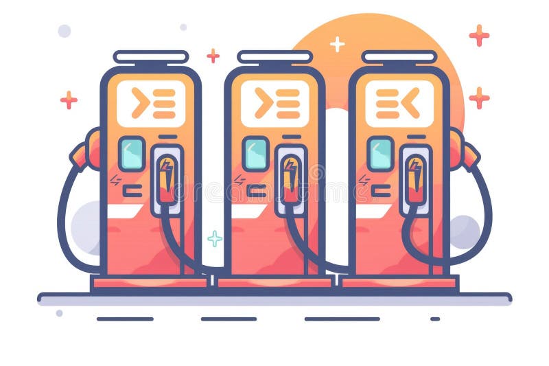 Two Gas Pumps Standing Side by Side, Possibly at a Service Station or ...