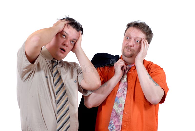 Two gasping men in despair stock image. Image of bewildered - 2786779