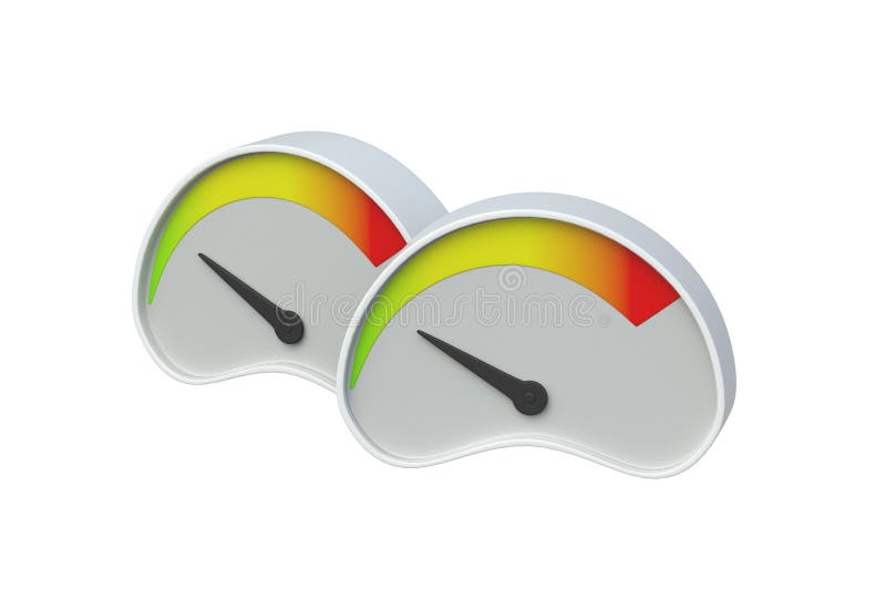 Two Gauge Meters Isolated on White Background Stock Illustration ...