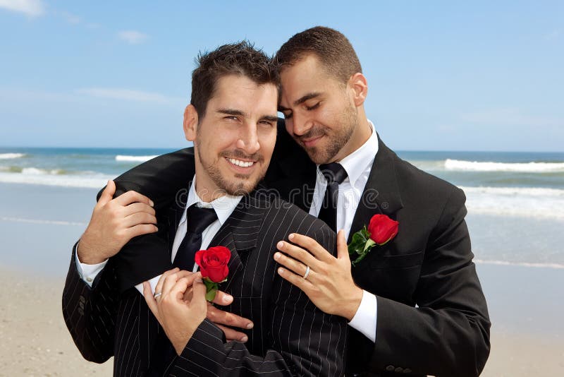 Two gay grooms stock image. Image of ring, love, beard - 10446945