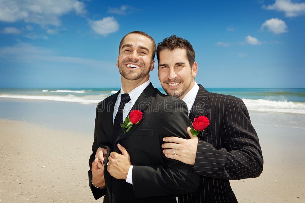 Two Gay Men after Wedding Ceremony Stock Photo - Image of ocean, couple ...