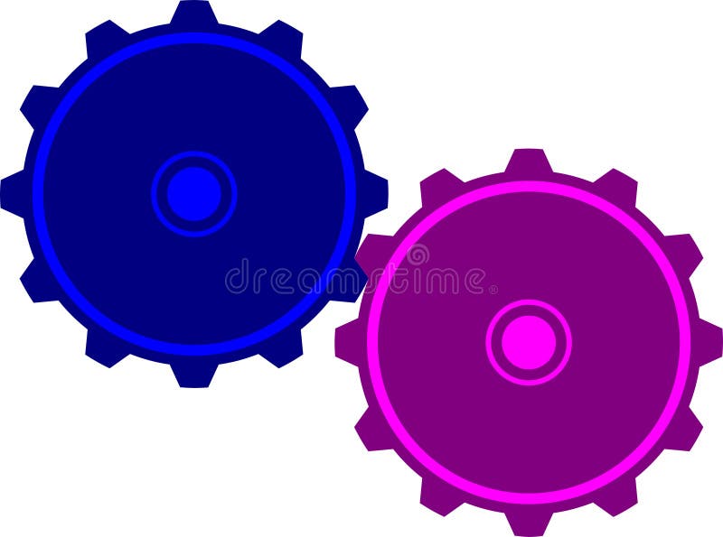 Two connected gear stock illustration. Illustration of engine - 21839222