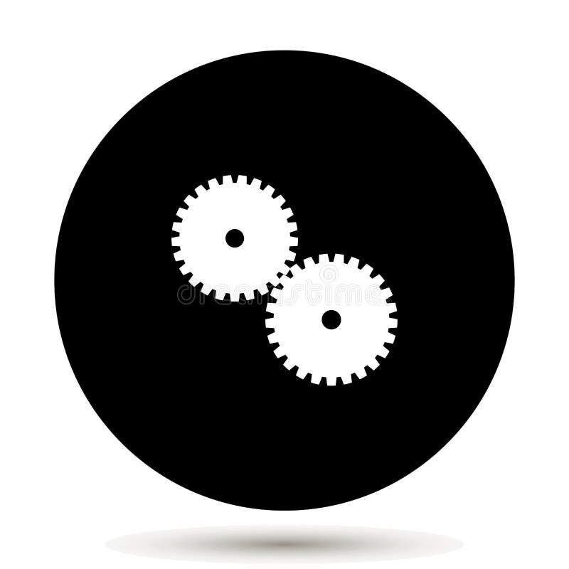 Two Gear Icon, Flat Design Style Stock Vector - Illustration of factory ...