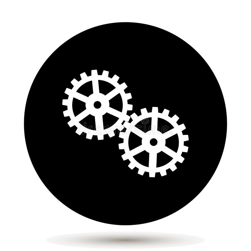 Two Gear Icon, Flat Design Style Stock Vector - Illustration of gear ...