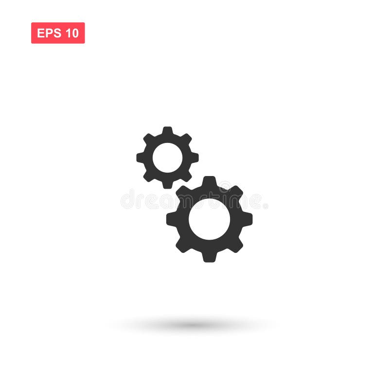 Two Gear Vector Icon Isolated Stock Vector - Illustration of emblem ...