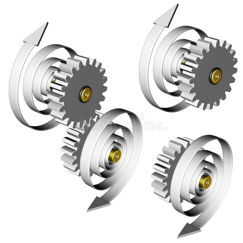 Two gear wheels stock illustration. Illustration of mainspring - 19111287