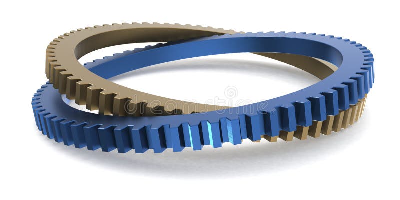 Two Gear Wheels Engaged Together Stock Illustration - Illustration of ...