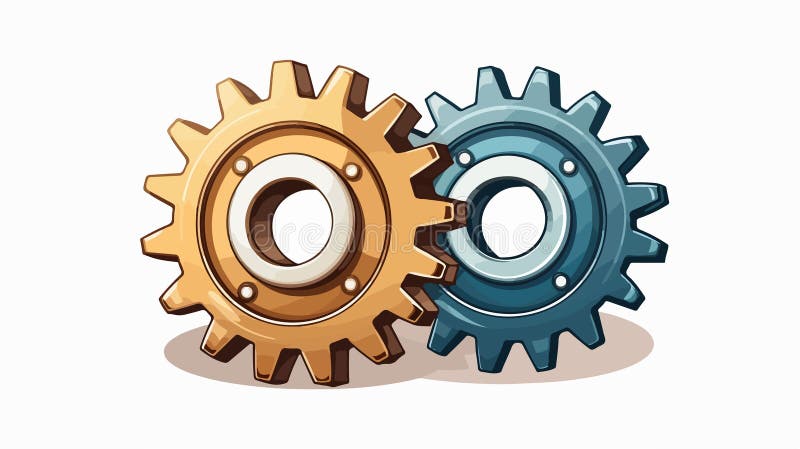 Two Gears Connected To Each Other Stock Vector - Illustration of ...