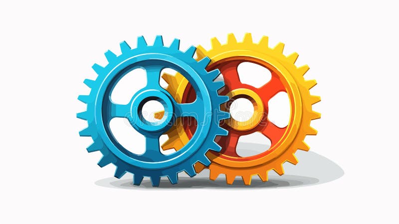 Two Gears Connected To Each Other Stock Vector - Illustration of ...