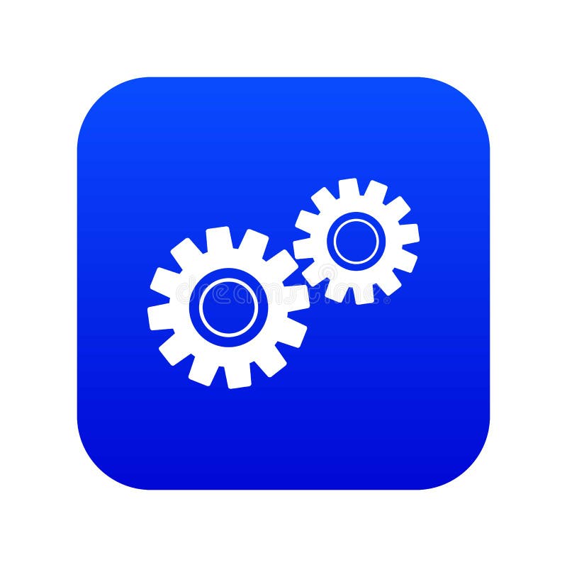 Two Gears Icon Digital Blue Stock Vector - Illustration of isolated ...
