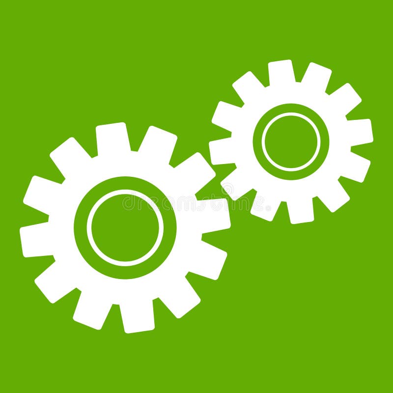 Two gears icon green stock vector. Illustration of mechanics - 98826860