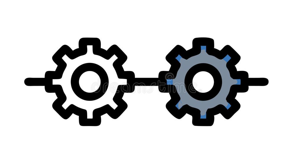 Two Gears Icon, Represents Mechanics, Settings or Process, Vector Design Generative AI Stock ...