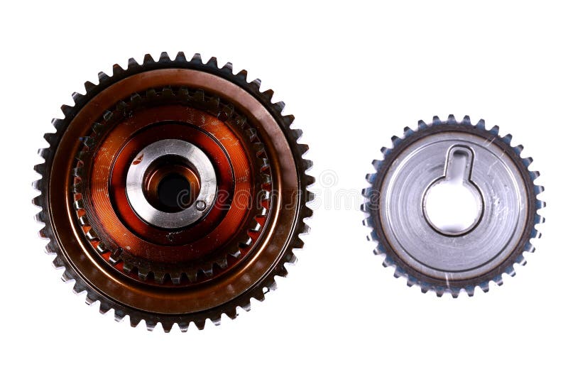 Two gears stock photo. Image of brown, rotating, mechanical - 113676496