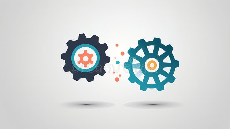 Two Gears Meshing with Particles Stock Illustration - Illustration of ...