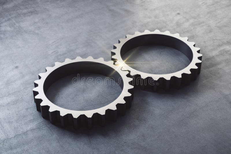 Two Gears Meshing Together with Text Success and Teamwork Stock ...