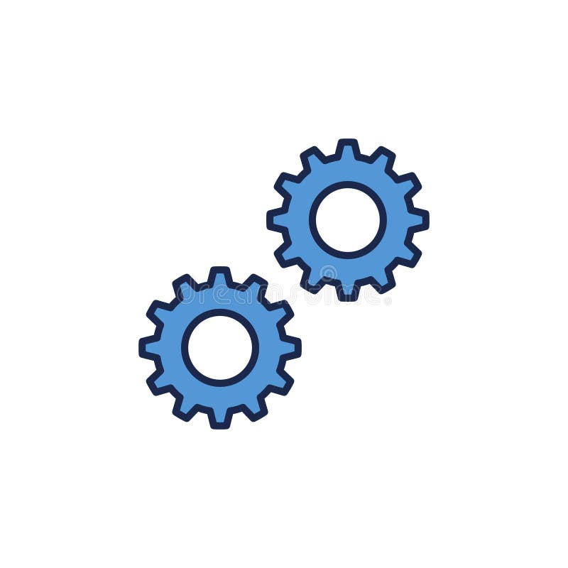 Two Gears Vector Concept Blue Modern Icon Stock Vector - Illustration ...