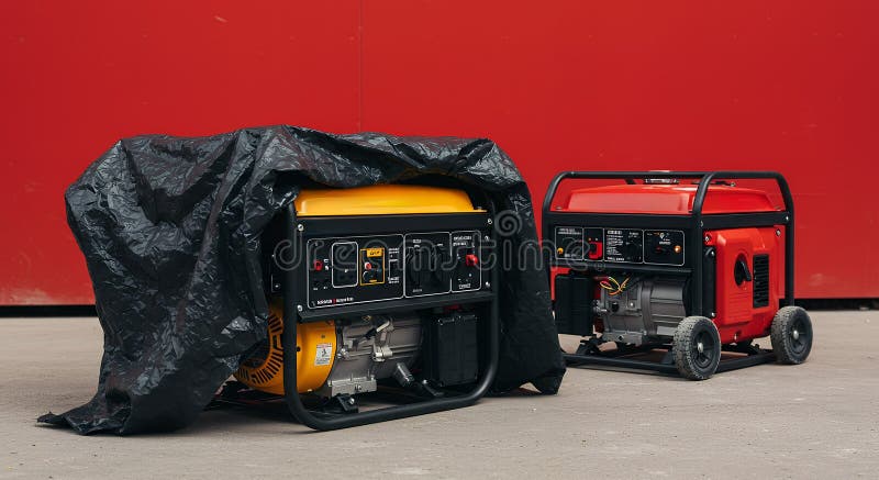 Two Generators Showcasing Power Solutions Portable and Covered for ...