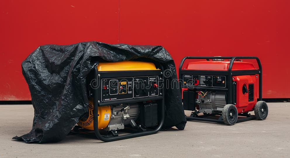Two Generators Showcasing Power Solutions Portable and Covered for ...