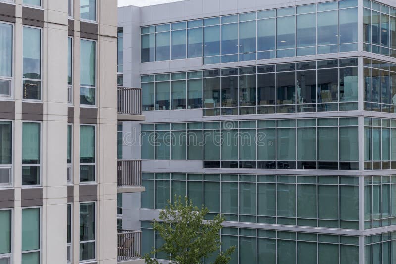 Two Generic Buildings in a Downtown Setting Stock Image - Image of ...