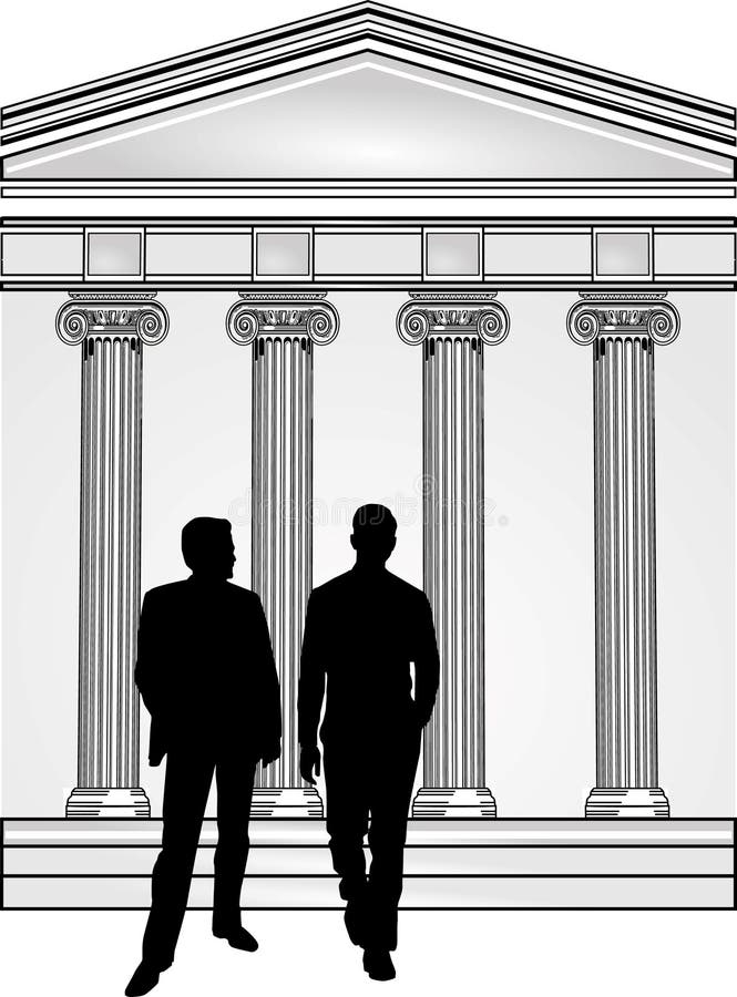 Two gentlemen and building stock vector. Illustration of city - 10644738