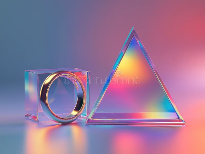 Two Geometric Shapes, a Square and a Triangle, are Placed on a Table ...