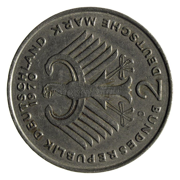 Two German marks coin stock photo. Image of metal, finance - 6809394