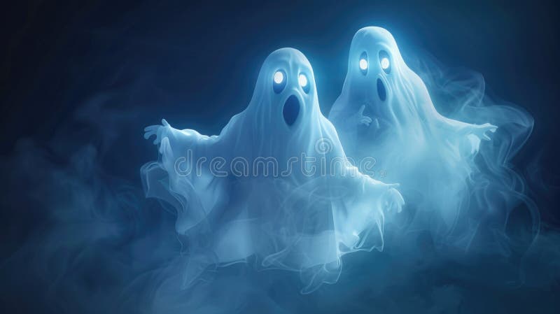 Two ghosts in smoke stock image. Image of spooky, generated - 374089631