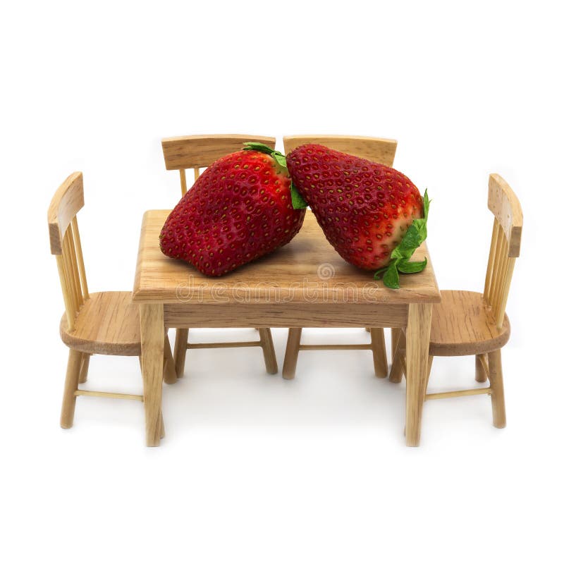 Two Giant Strawberries on the Dining Table Stock Photo - Image of berry ...